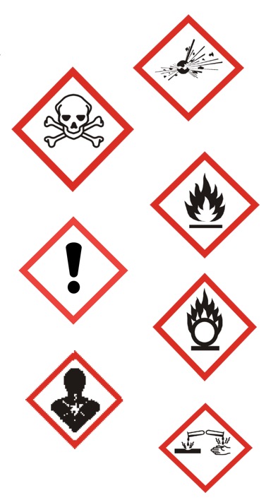 Nieuwe pictogrammen chemie toxic - Vuurrood Veiligheid